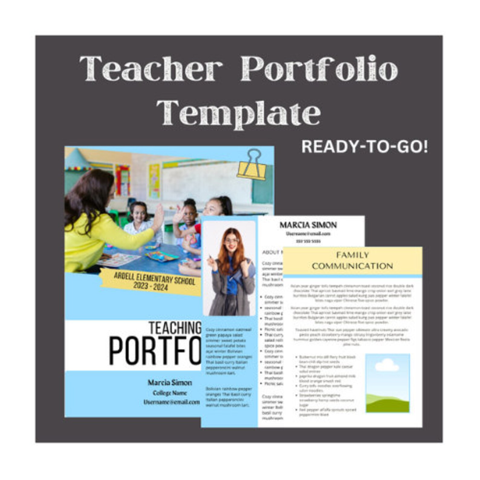 Student Teacher Portfolio Template/new Teacher/education - Etsy