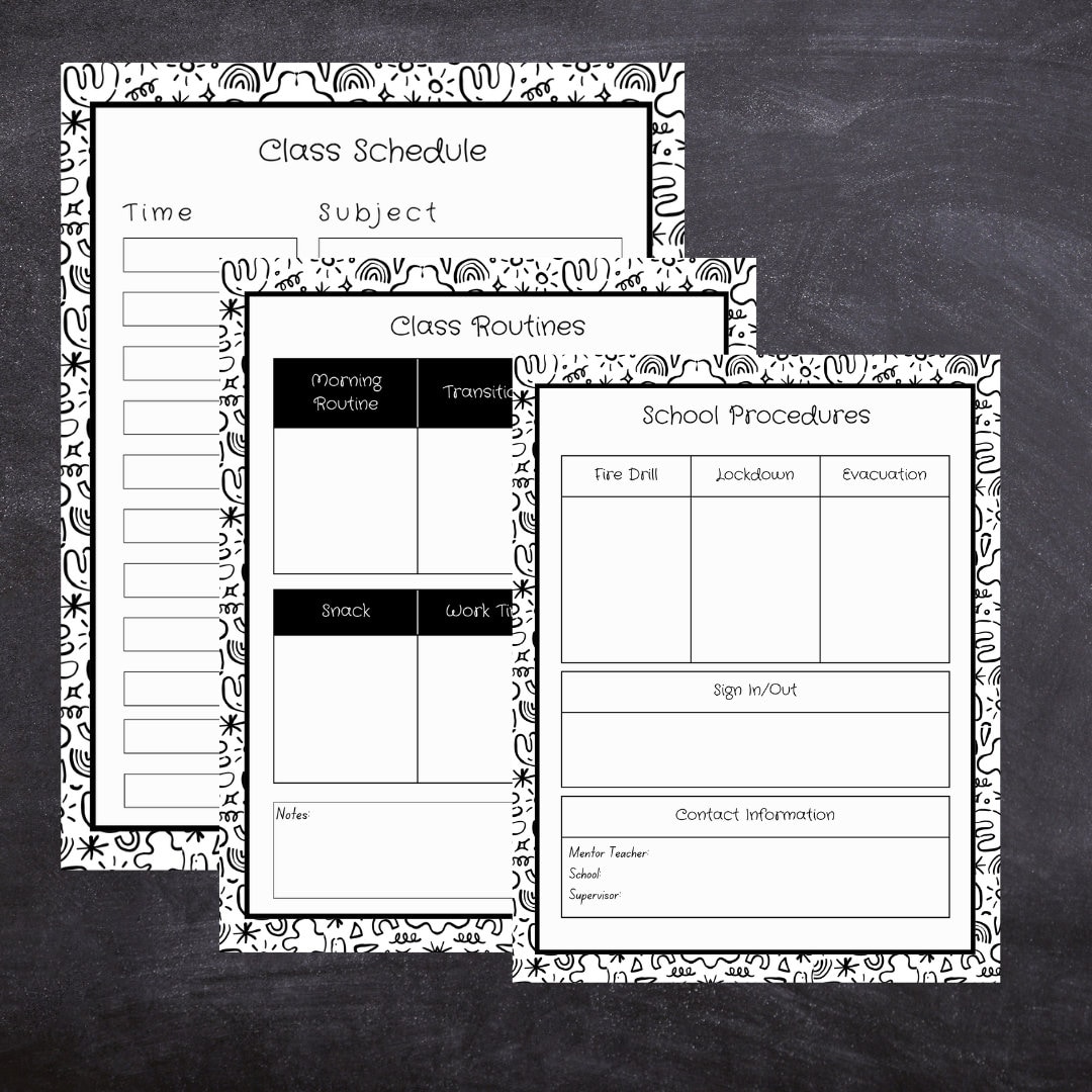 Student Teacher Binder Template/new Teacher/education Major/student ...