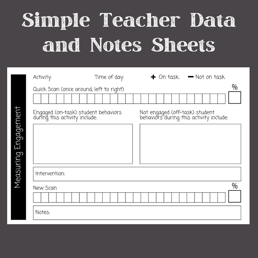 Classroom Data Collection Sheets/digital Record Keeping/student Data ...