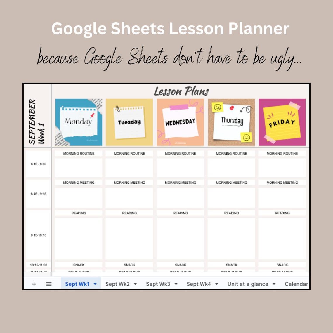 Digital Teacher Planner Template | Google Sheets | Weekly Lesson ...
