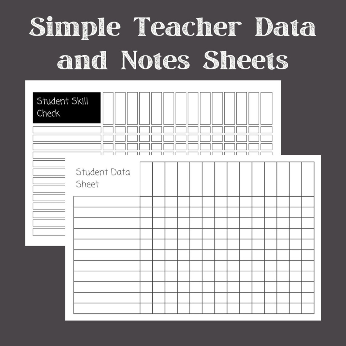 Classroom Data Collection Sheets/digital Record Keeping/student Data ...