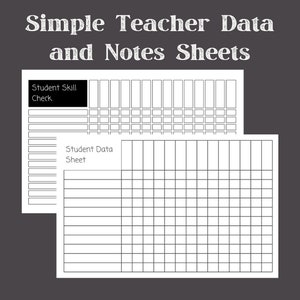 Classroom Data Collection Sheets/digital Record Keeping/student Data ...