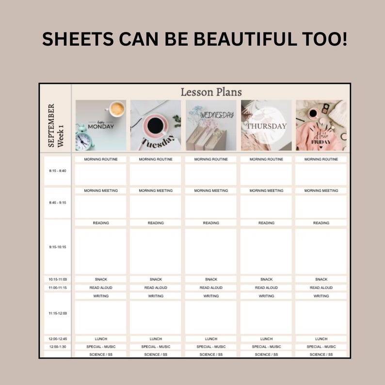 Digital Teacher Planner Template | Google Sheets | Weekly Lesson ...