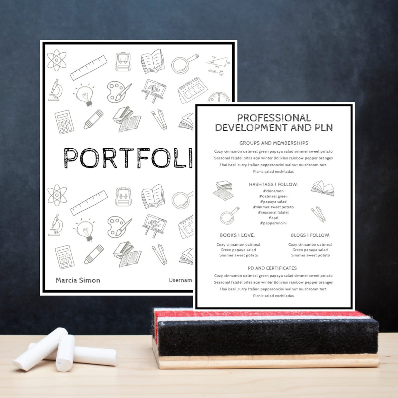 Student Teacher Portfolio Template/new Teacher/education Major/teacher ...