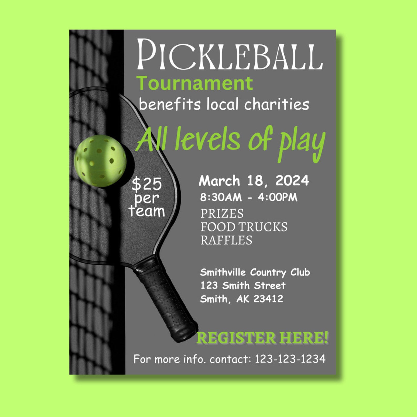 Editable Pickleball Flyer Template Set 1, Printable Pickleball ...