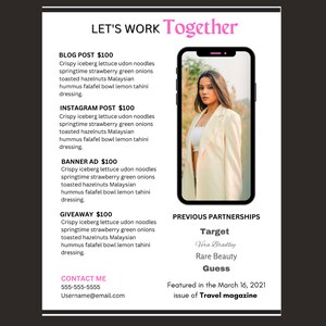 Influencer Media Kit/social Media Influencer Kit/canva Media Template ...