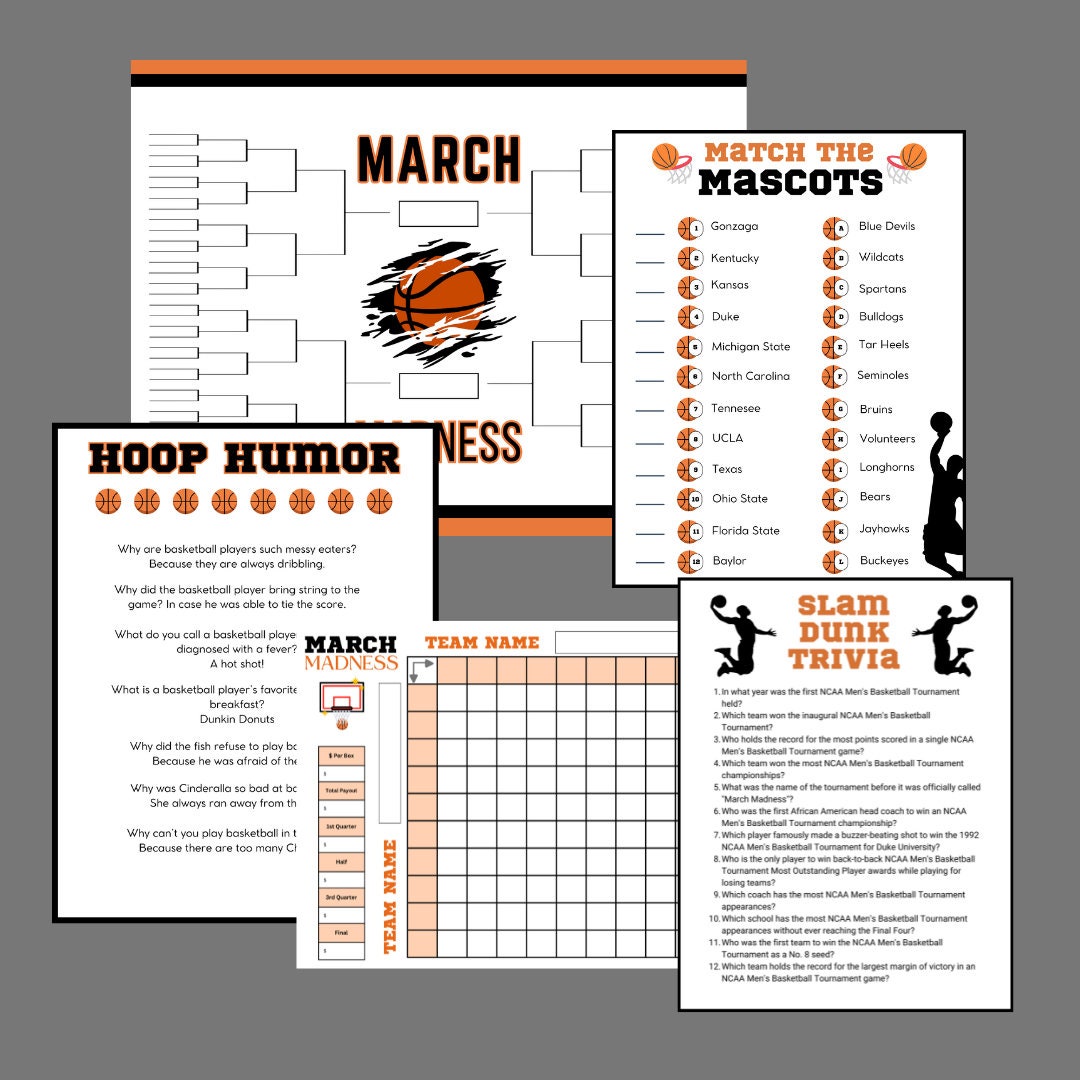 College Basketball Mini BUNDLE, Fun March Basketball Games for Men's ...