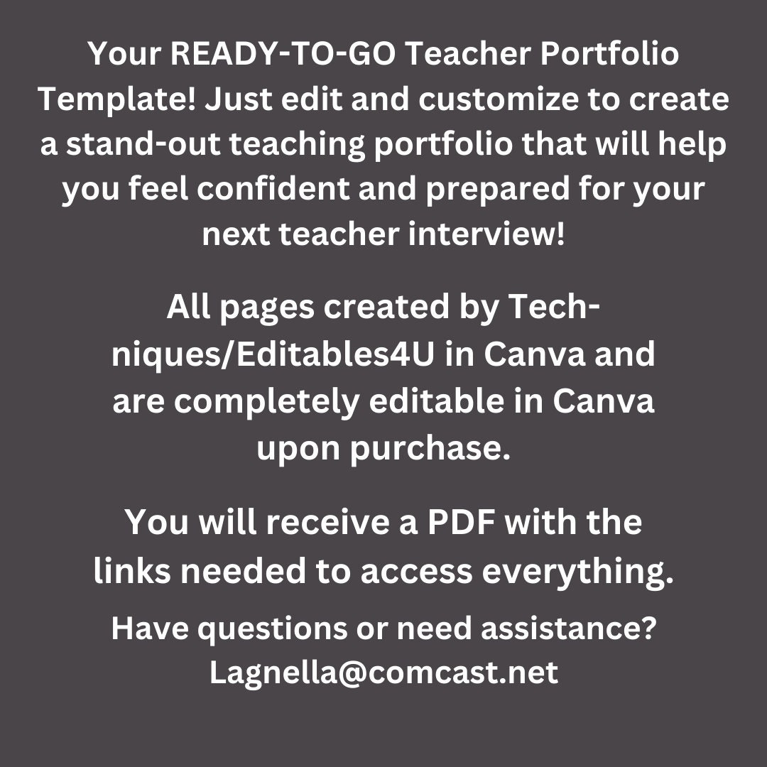 Student Teacher Portfolio Template/new Teacher/education Major/teacher ...