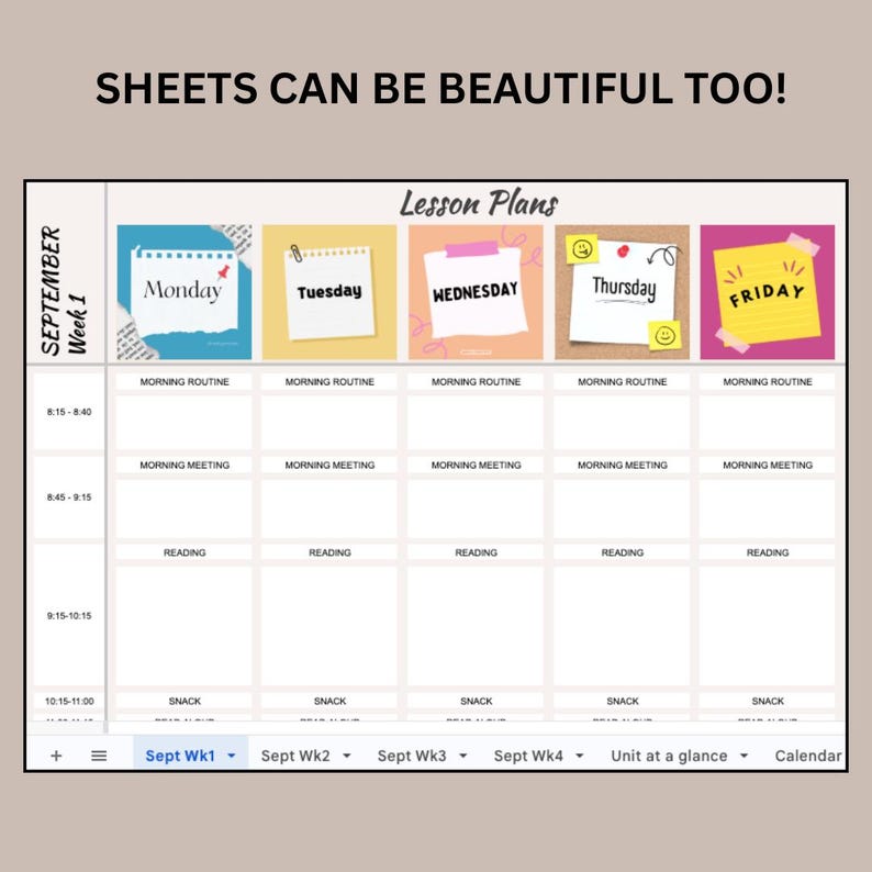 Digital Teacher Planner Template | Google Sheets | Weekly Lesson ...