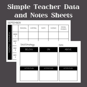 Classroom Data Collection Sheets/digital Record Keeping/student Data ...