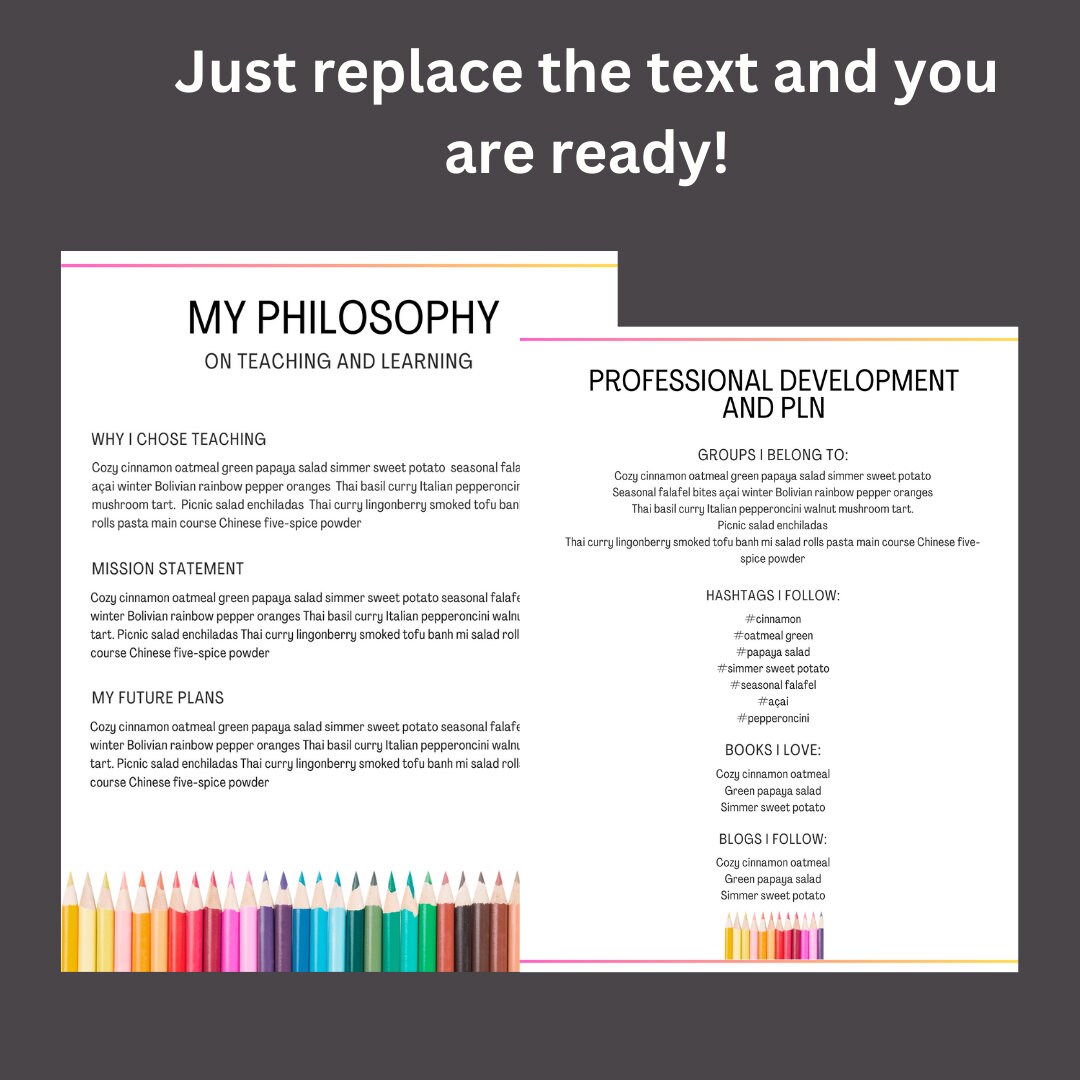 Student Teacher Portfolio Template/new Teacher/education Major/teacher ...