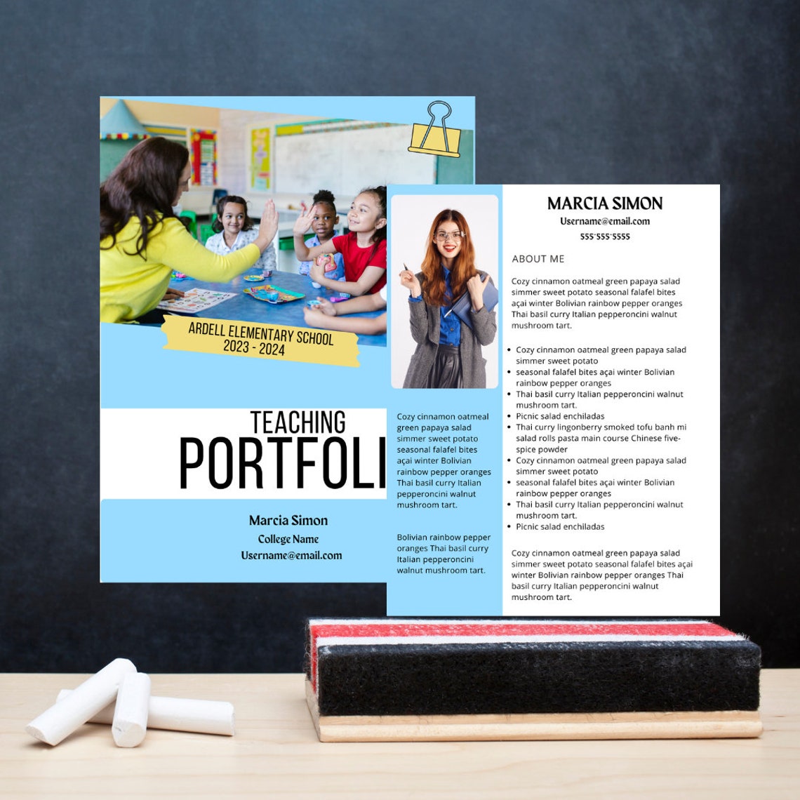 Student Teacher Portfolio Template/new Teacher/education Major/teacher ...