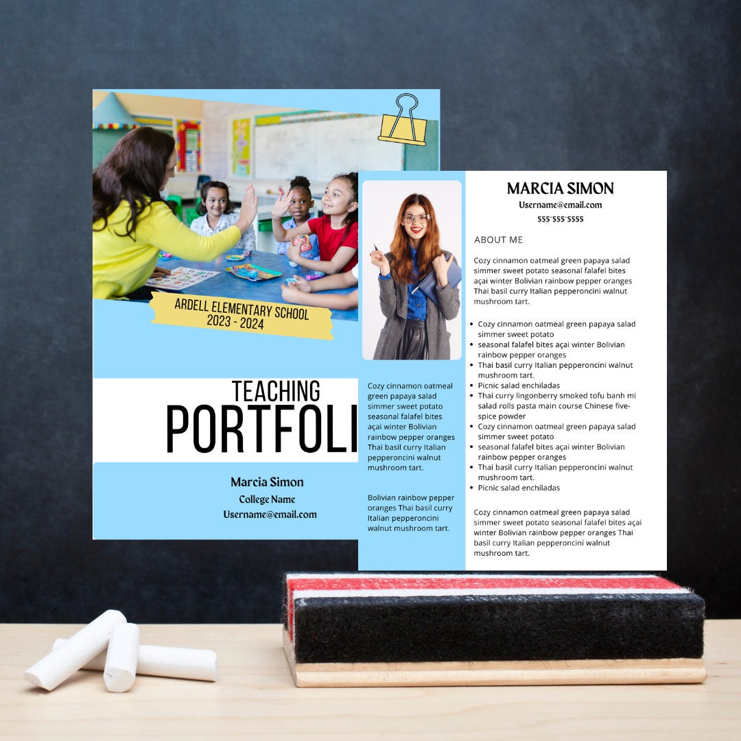 Student Teacher Portfolio Template/new Teacher/education Major/teacher ...