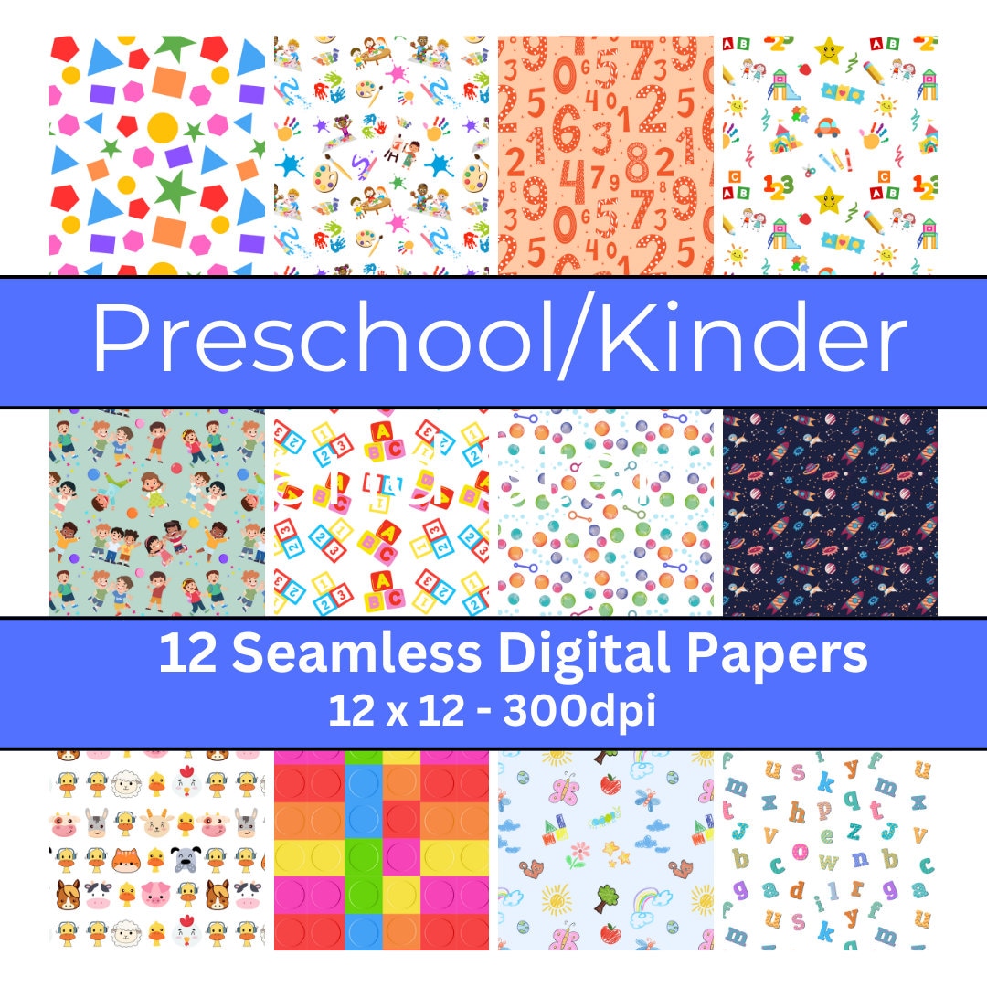 Preschool, Kindergarten Theme, School, Education, Teacher, Seamless ...