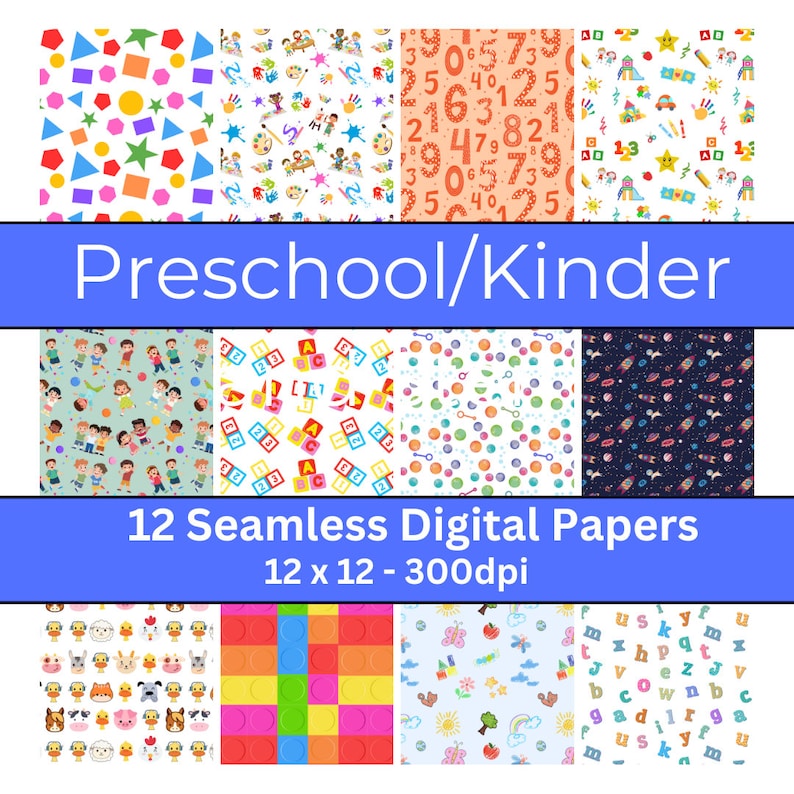 Preschool, Kindergarten Theme, School, Education, Teacher, Seamless ...