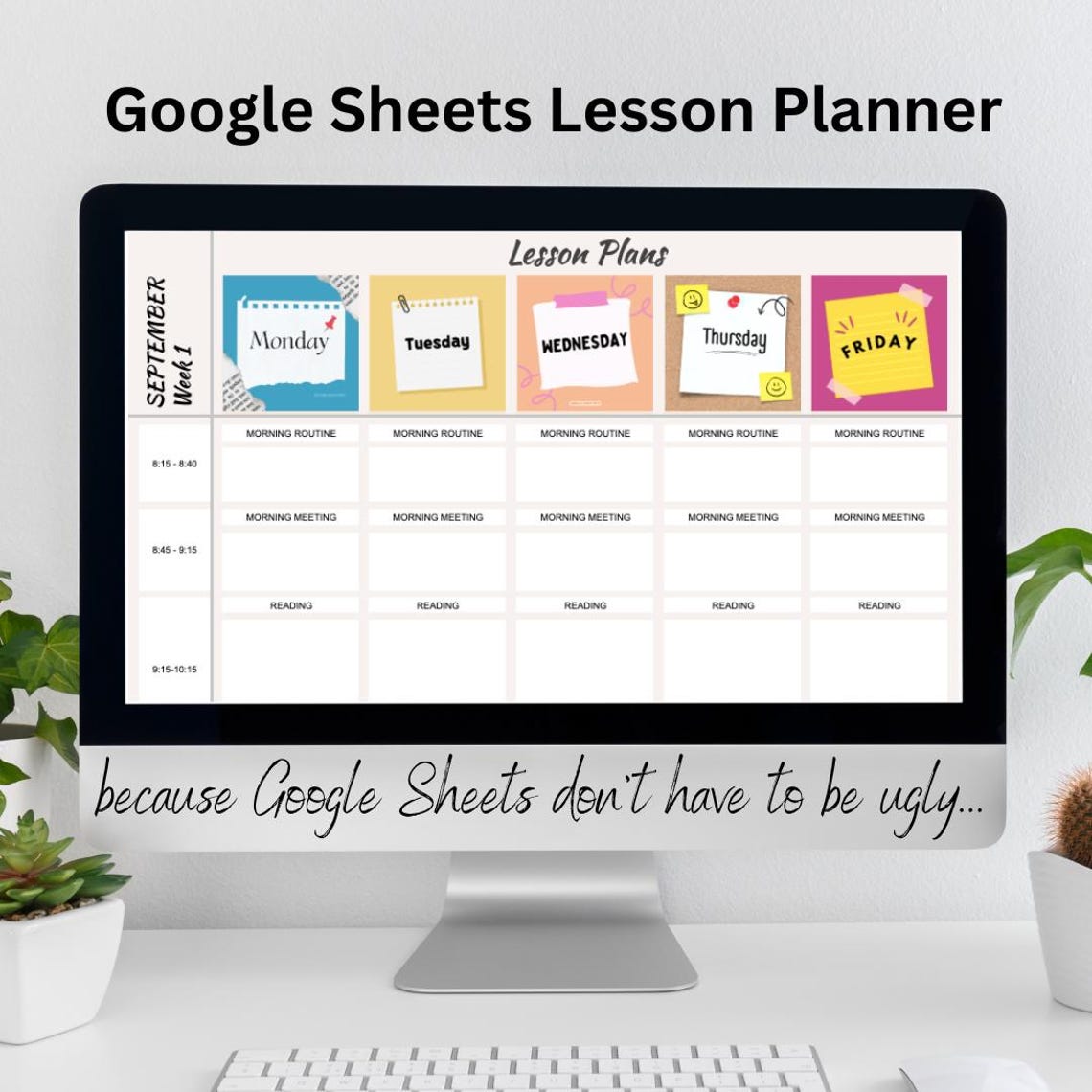 Digital Teacher Planner Template | Google Sheets | Weekly Lesson ...