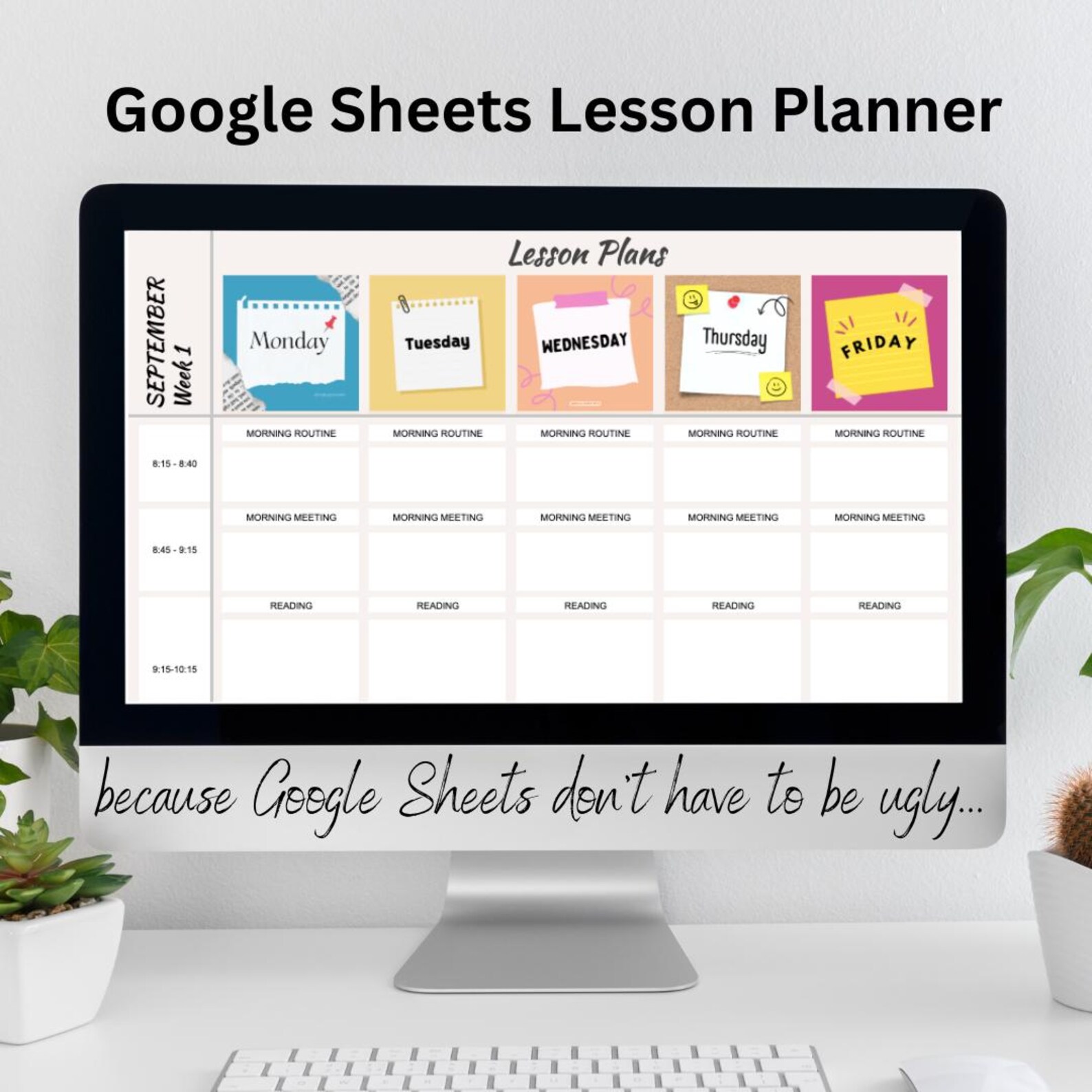 Digital Teacher Planner Template | Google Sheets | Weekly Lesson ...