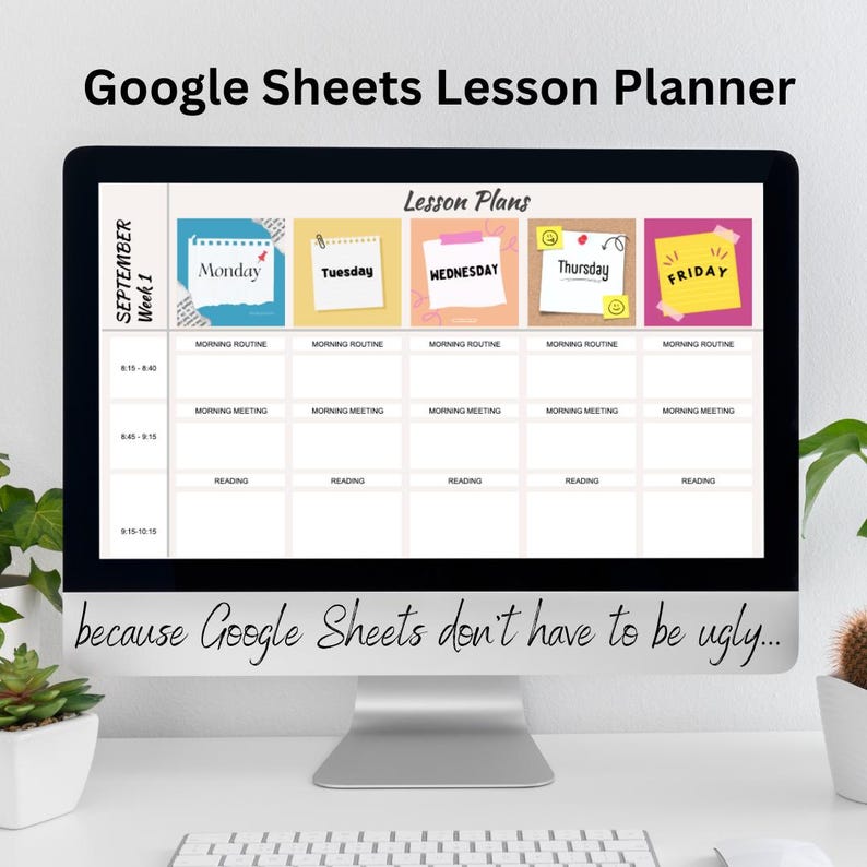 Digital Teacher Planner Template | Google Sheets | Weekly Lesson ...