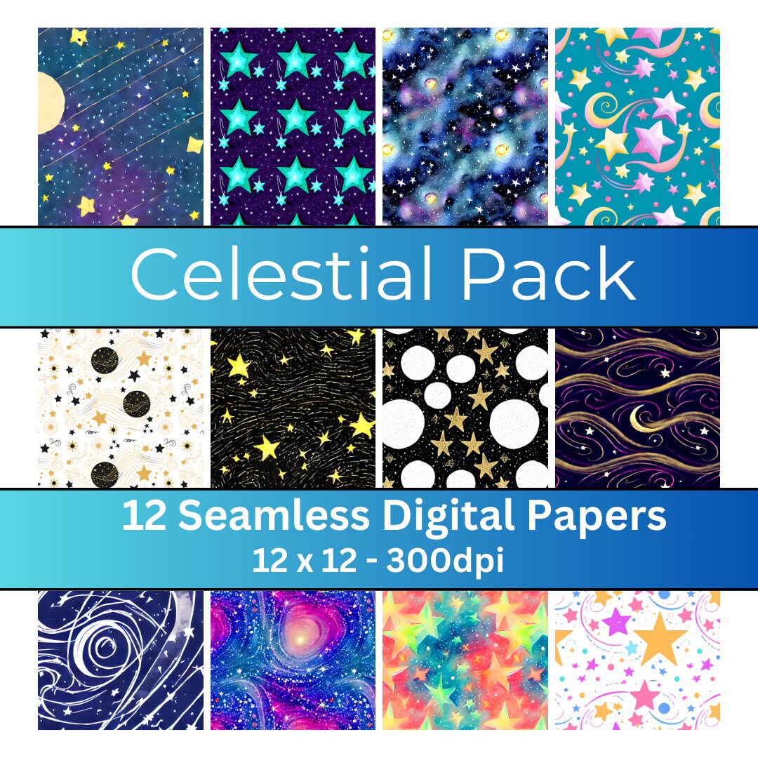Celestial Stars, Science, School, Education, Teacher, Seamless Pattern ...