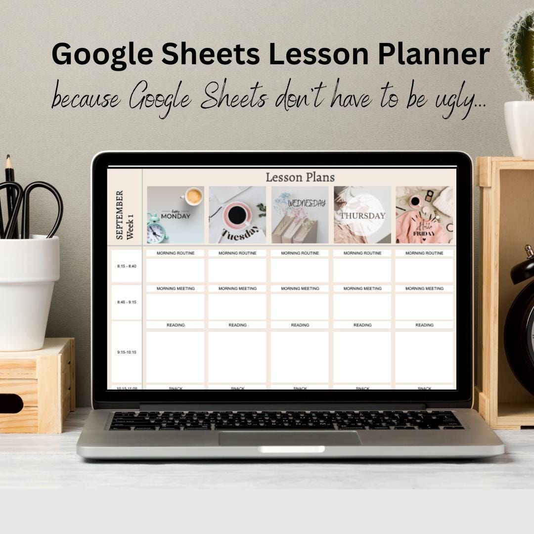 Digital Teacher Planner Template | Google Sheets | Weekly Lesson ...
