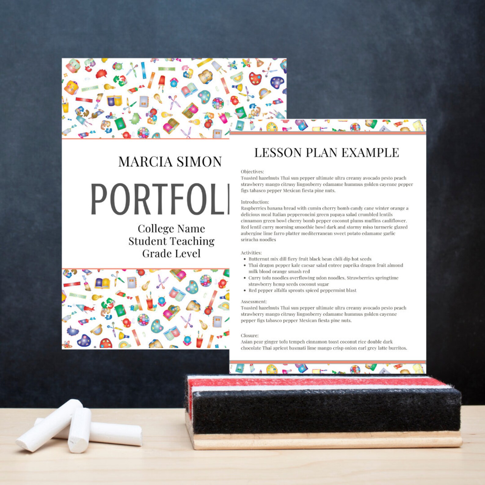 Student Teacher Portfolio Template/new Teacher/education Major/teacher ...