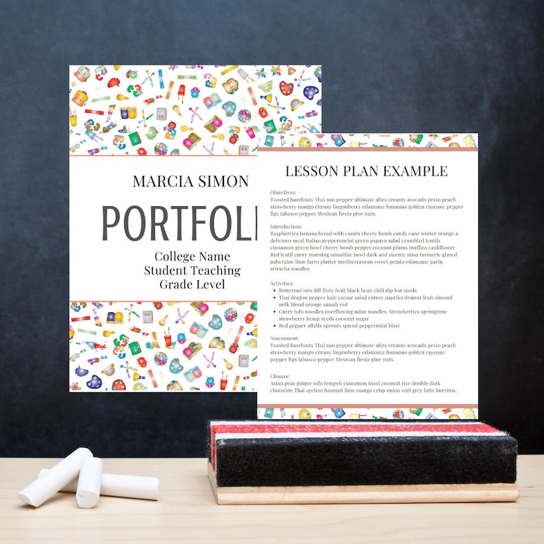 Student Teacher Portfolio Template/new Teacher/education Major/teacher ...