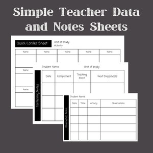 Classroom Data Collection Sheets/digital Record Keeping/student Data ...