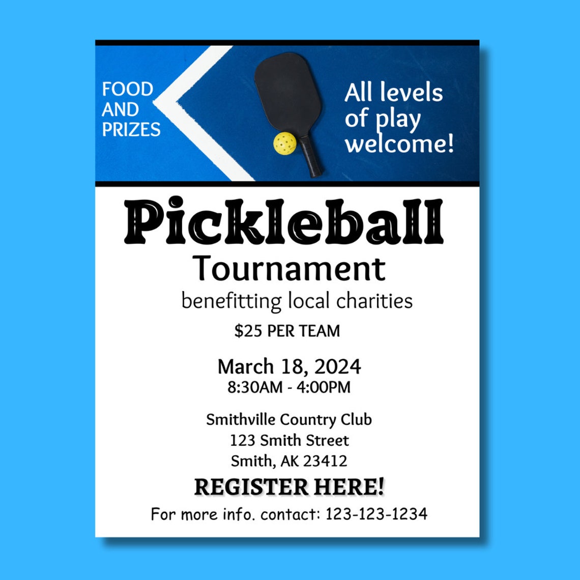 Editable Pickleball Flyer Template Set 1, Printable Pickleball ...