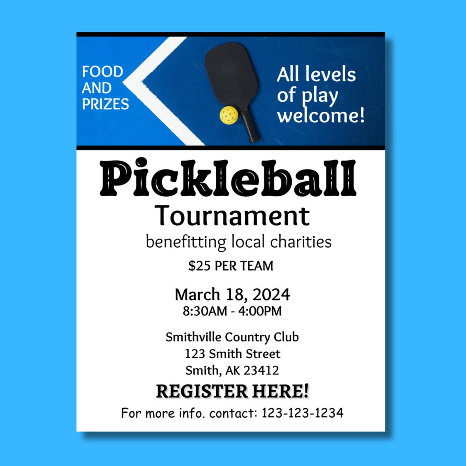 Editable Pickleball Flyer Template Set 1, Printable Pickleball ...
