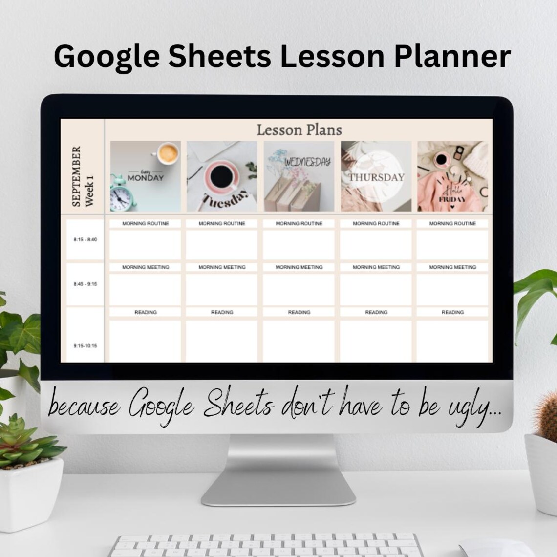 Digital Teacher Planner Template | Google Sheets | Weekly Lesson ...