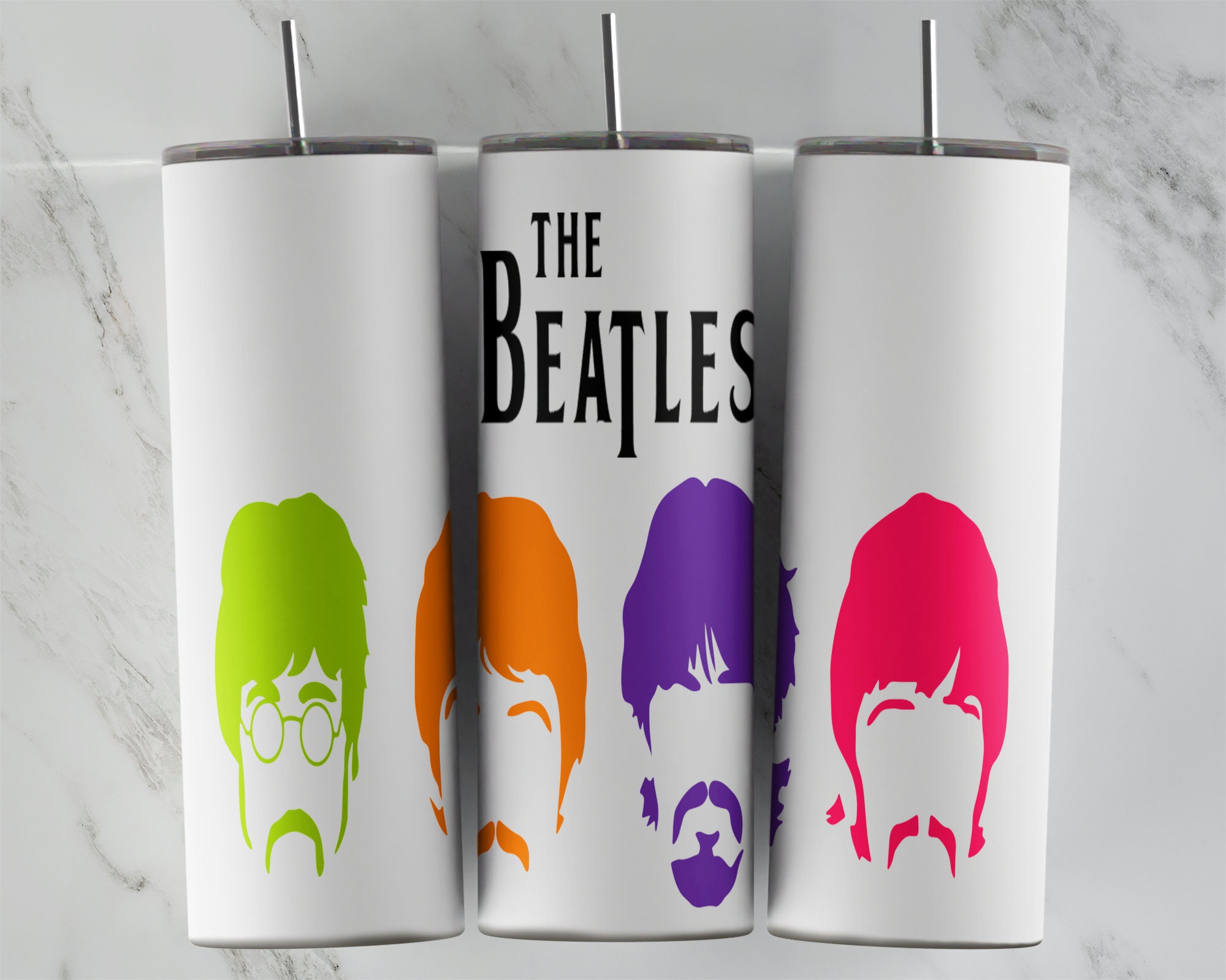 Beatles Tumbler Design, Beatles Cup, Beatles Sublimation, 20oz Skinny ...