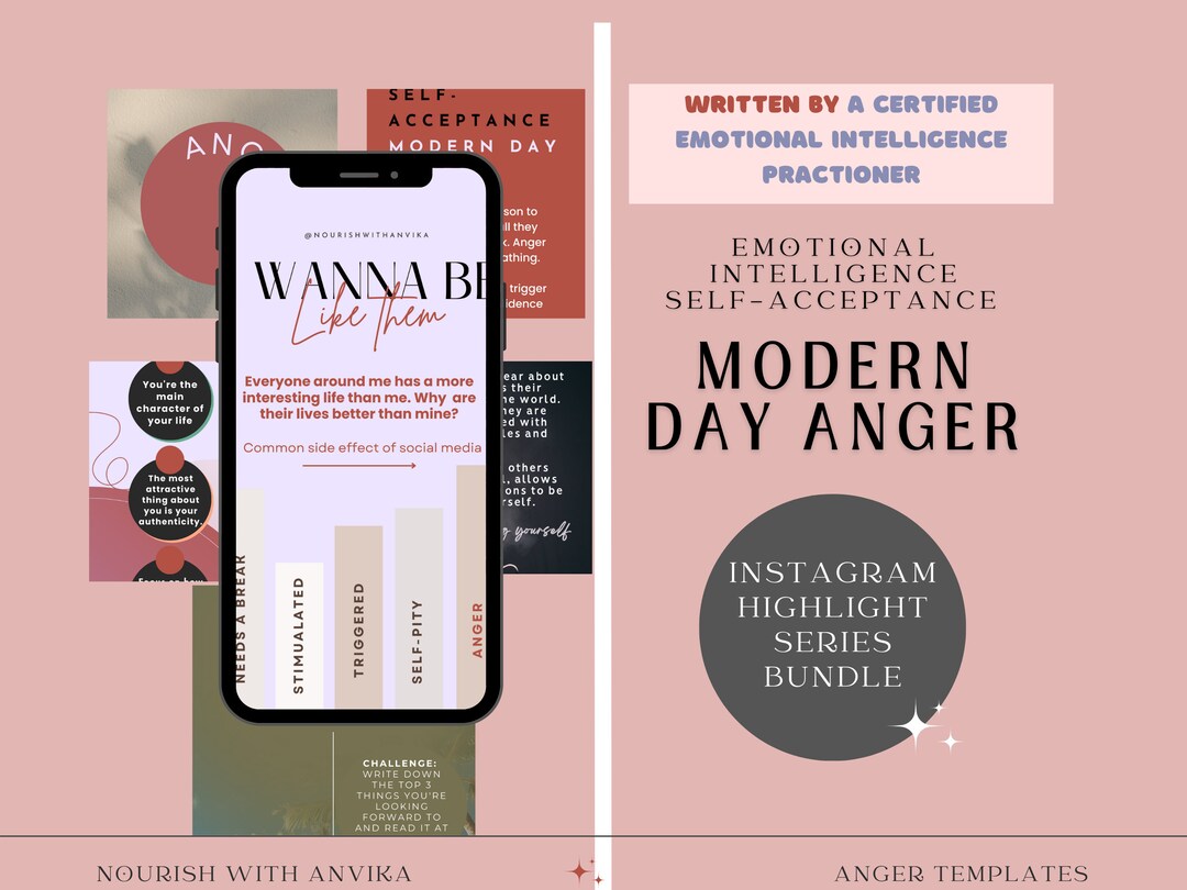 Emotional Intelligence Instagram Templates, Modern Anger, Self ...