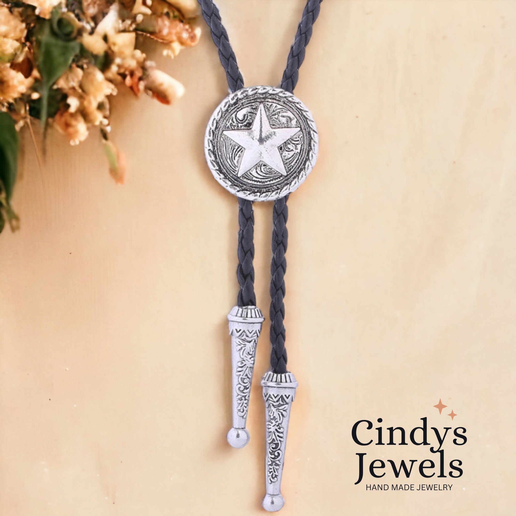 Rope Leather Necklace for Men, Cowboy Necklace With Geometric Design ...