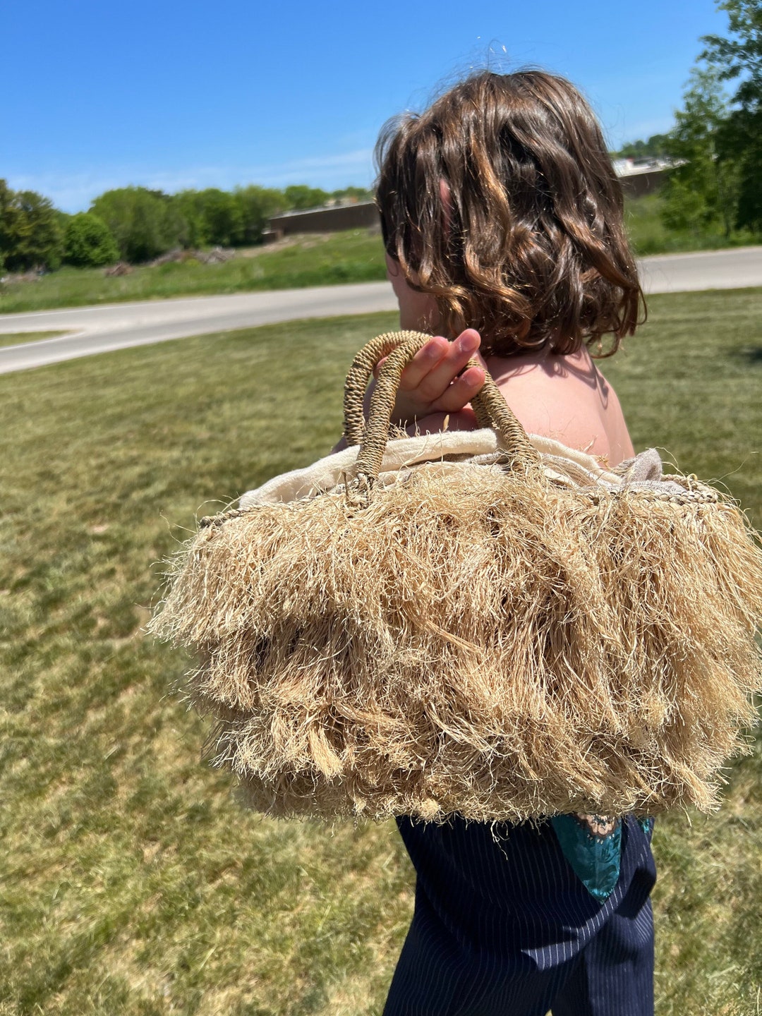 Sand Dunes Fluffy Basket Bag - Etsy
