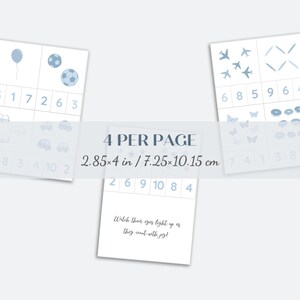 Blue Printable Numbers Flashcards for Kids | Educational Counting Cards ...