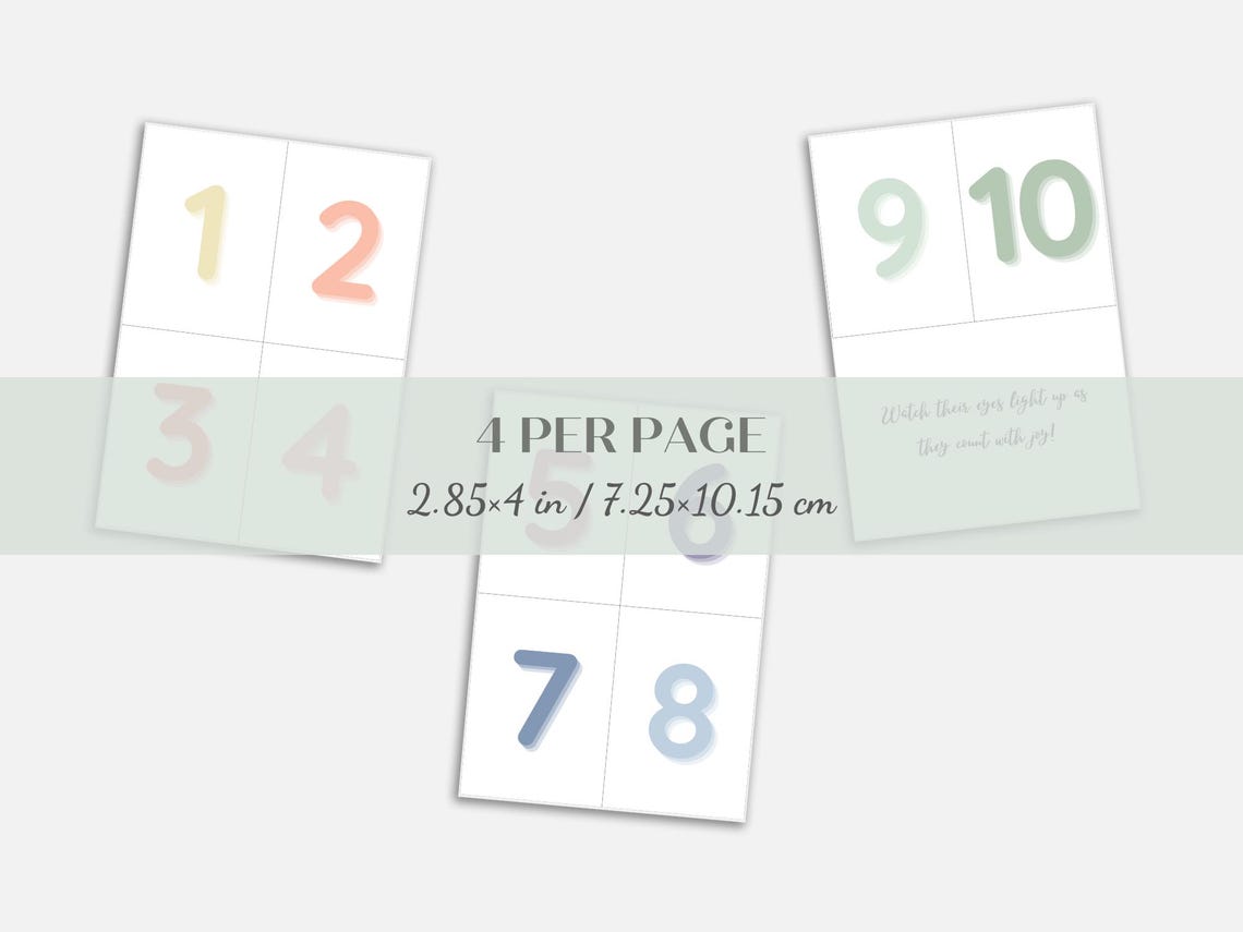 Colorful Printable Numbers Flashcards for Kids | Educational Counting ...
