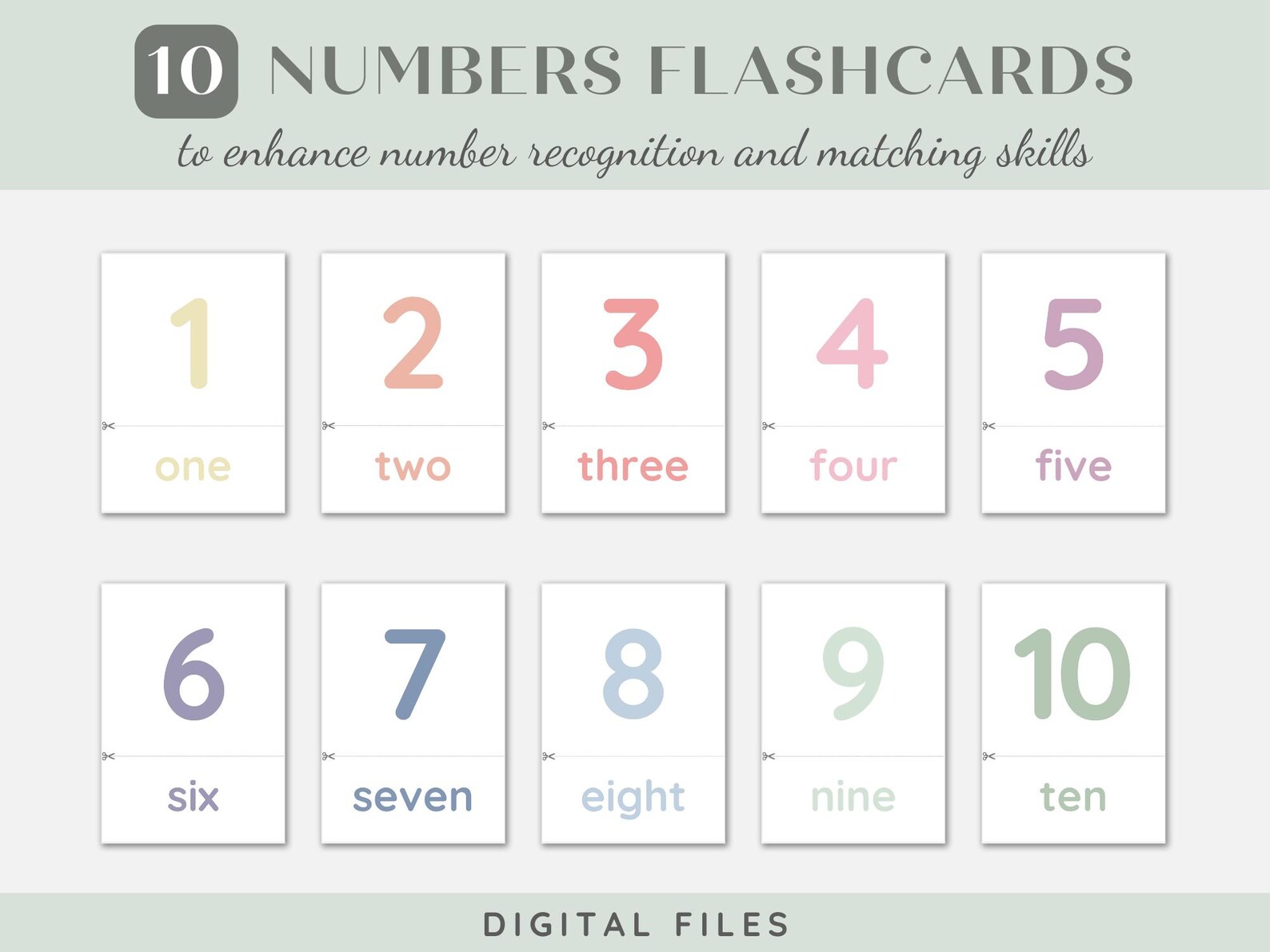Colorful Printable Numbers Flashcards for Kids Educational Counting ...