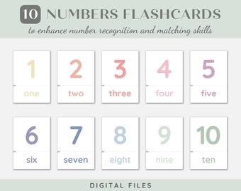 Colorful Printable Numbers Flashcards for Kids | Educational Counting ...