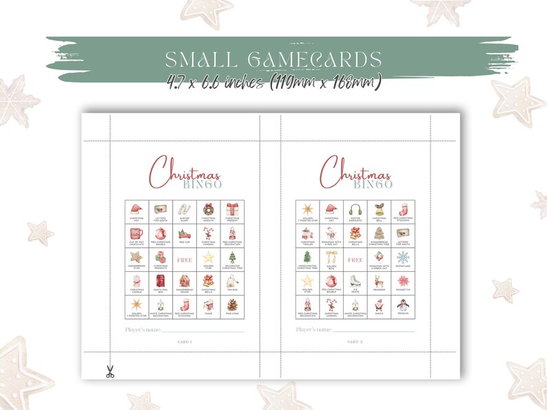 Christmas Bingo Game Kid Classroom Holiday Party Family Fun Digital ...
