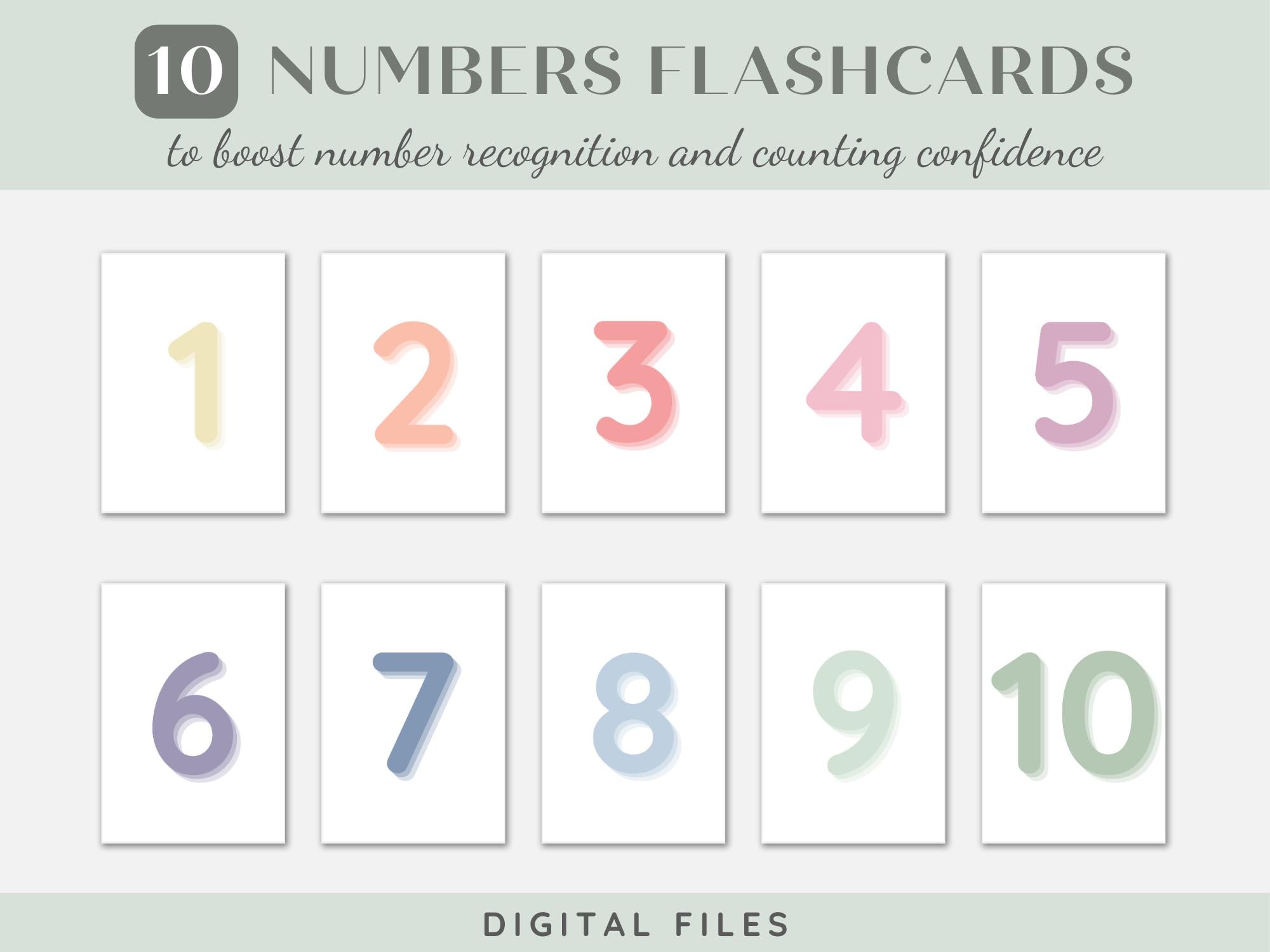 Colorful Printable Numbers Flashcards for Kids | Educational Counting ...