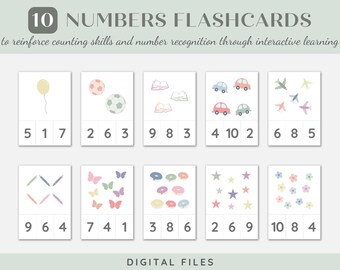 Colorful Printable Numbers Flashcards for Kids | Educational Counting ...