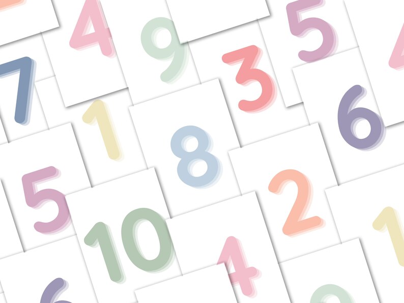 Colorful Printable Numbers Flashcards for Kids | Educational Counting ...