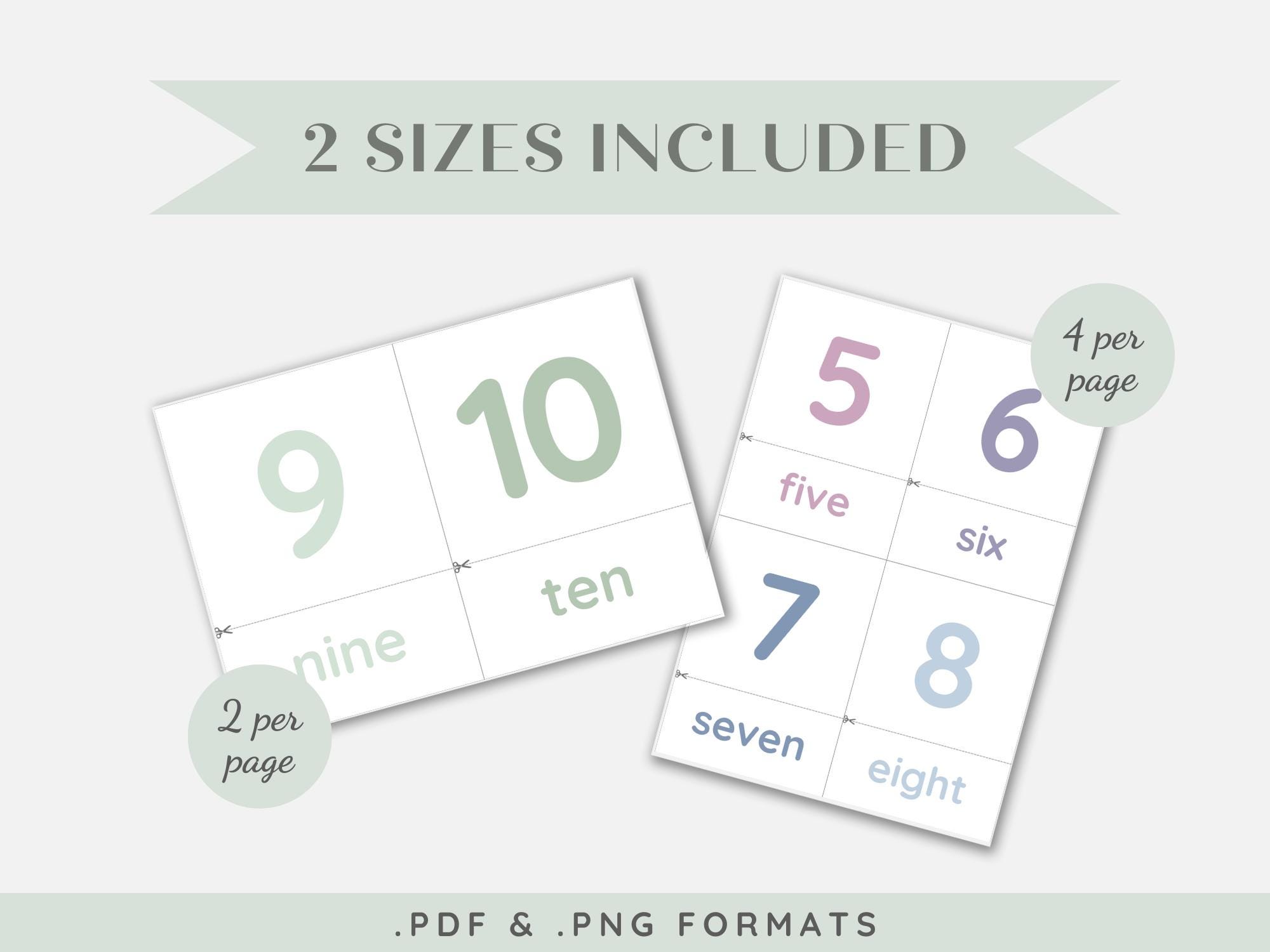 Colorful Printable Numbers Flashcards for Kids Educational Counting ...