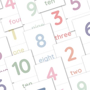 Colorful Printable Numbers Flashcards for Kids Educational Counting ...