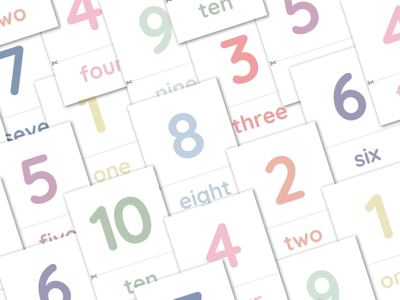 Colorful Printable Numbers Flashcards for Kids Educational Counting ...