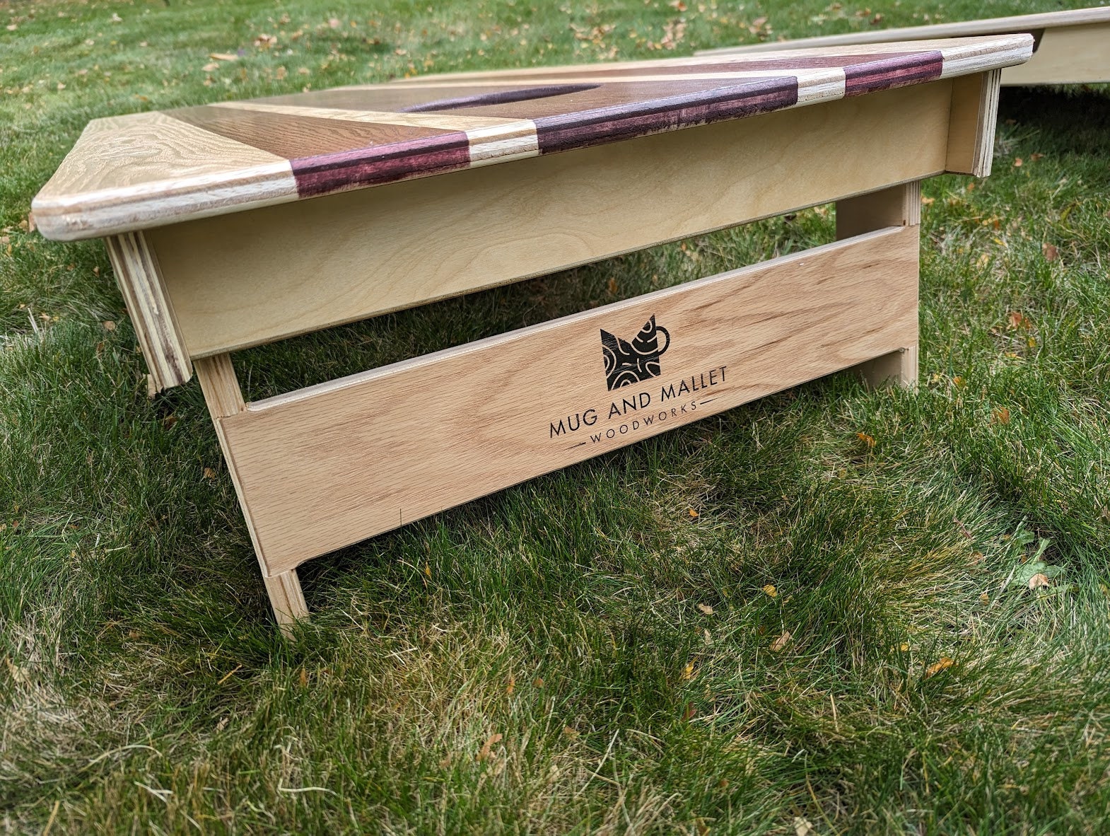 Oak Stained Lines Handcrafted Regulation Cornhole Board Set - Etsy