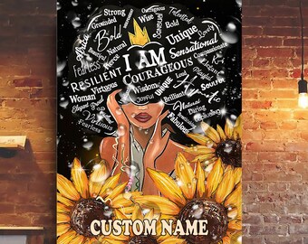 Afro Girl Wall Art Beautiful Woman Artwork Black Girl Print - Etsy