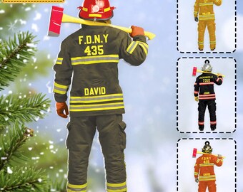 Fire Fighter Helmet Shield Engraved Wood Christmas Ornament ...