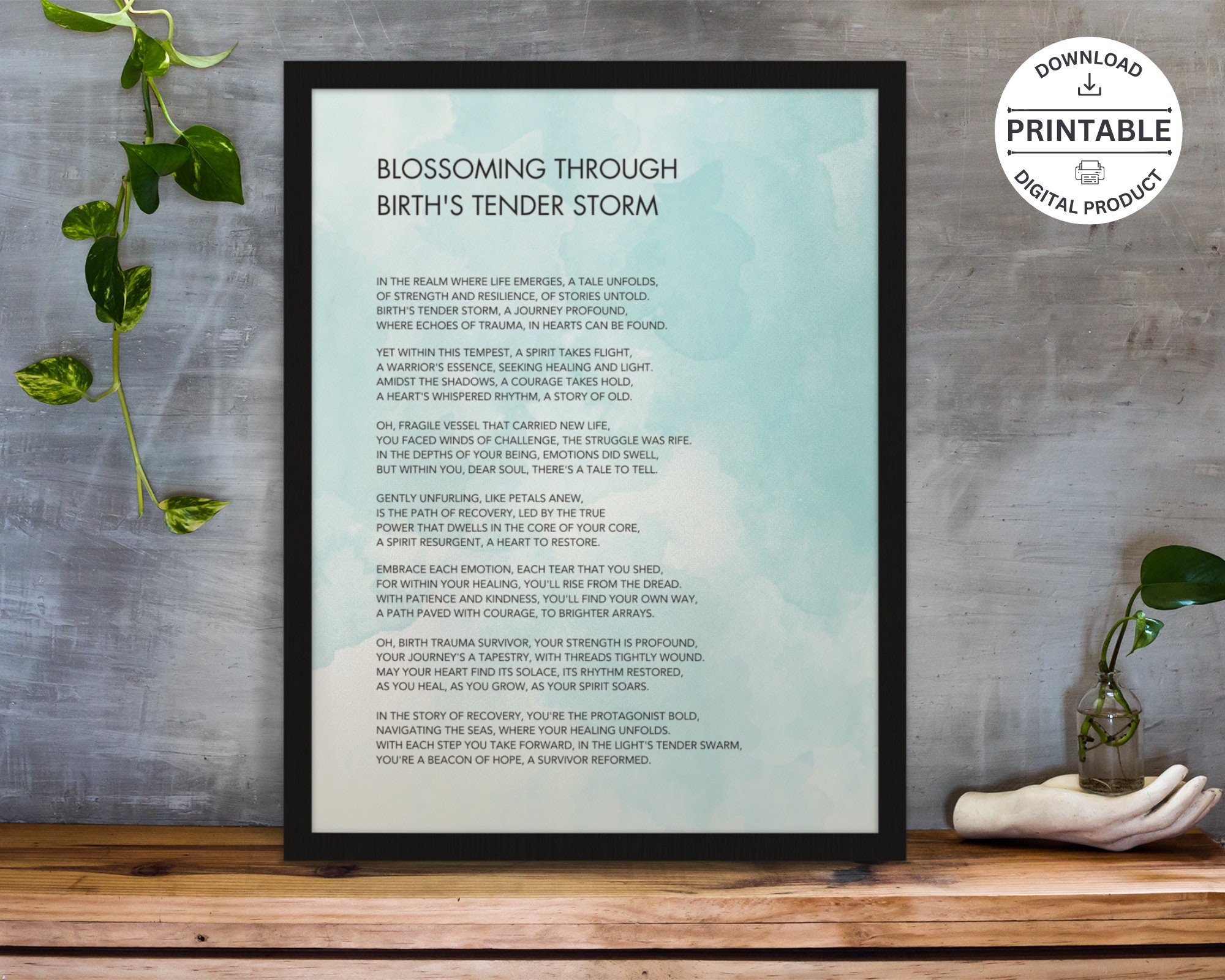 Birth Trauma Recovery Poem | Mental Health Poster | Printable Poem ...
