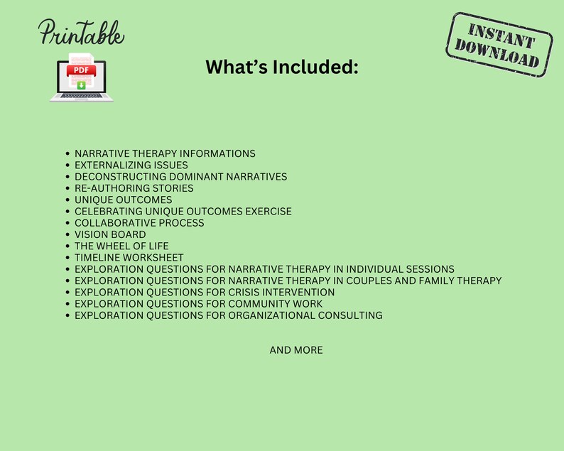Narrative Therapy Workbook: Couples & Family Healing (A4/US Letter PDF ...